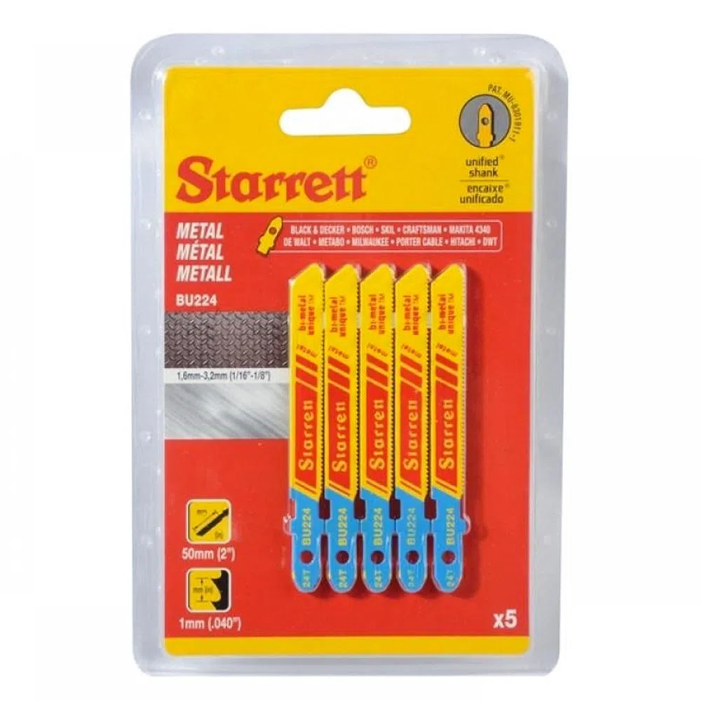 Set 5 Sierras Caladoras Bimetal – Metal – 50×7,5mm – Starrett ...