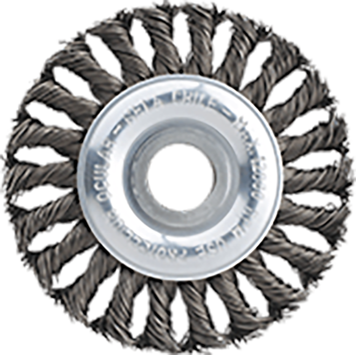 Grata Circular Acero Inoxidable Trenzado 4'' - Calibre de 0,6 mm - Toma M14 - FERRETERÍA LA FRAGUA