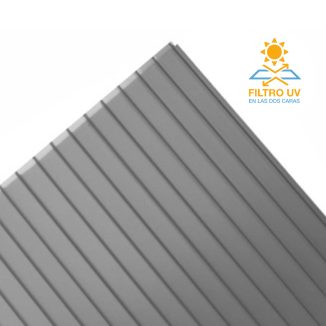 Policarbonato Alveolar Polishade 6mm 2,1 x 4,5 mts Gris 2 Caras UV ...